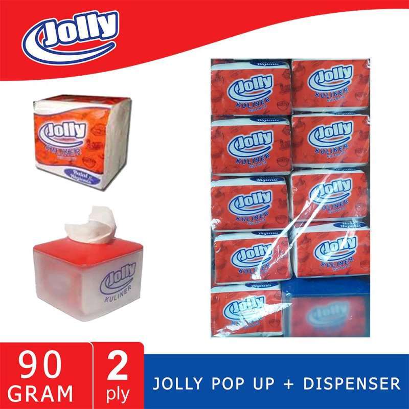 Jual Tissue Jolly Pop Up 90 gr 2 ply Free Dispenser Multi Pack (KULINER ...