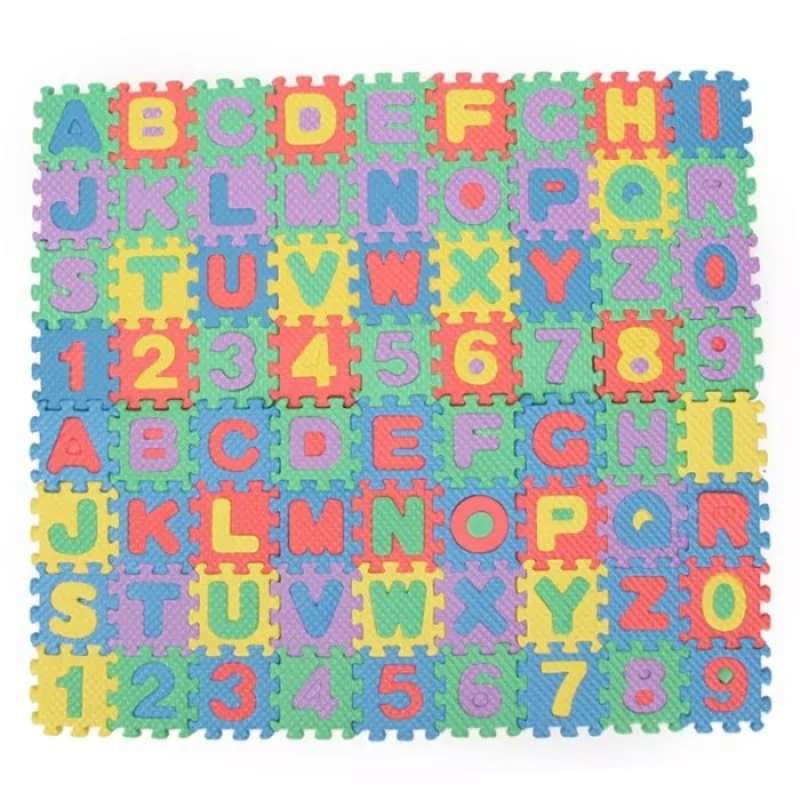 Promo EVA Puzzle Game Foam Alphabet dan Angka Play Mat 36 PCS Diskon 9% ...