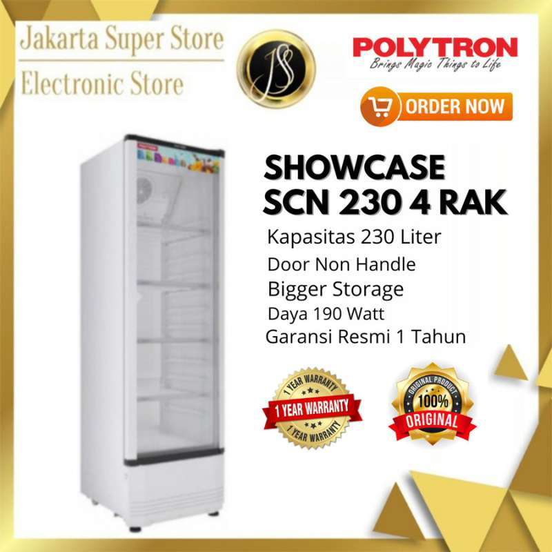 Jual POLYTRON SHOWCASE LEMARI PENDINGIN MINUMAN SCN-230 di Seller ...