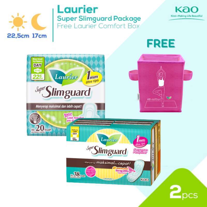 Jual Laurier Super Slim Guard Day Non Wing [17cm X 38s] & [22.5cm X 20s ...