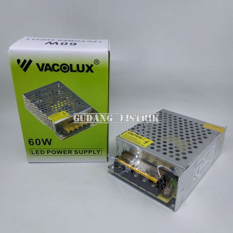 Jual Trafo Adaptor Power Supply Switching Led Strip Cctv 12v 5a Vacolux ...