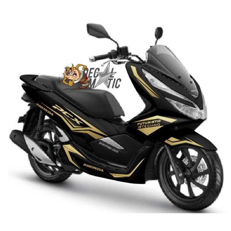 Jual Cutting Sticker Striping Honda PCX 150 PCX 160 hitam gold - CSPC09 ...