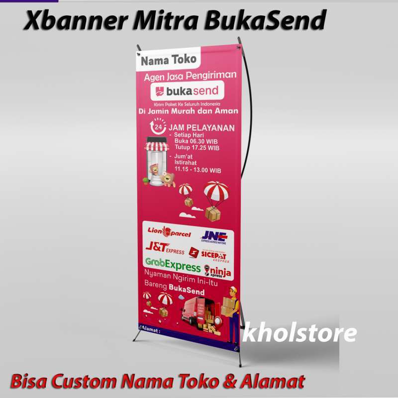 Jual Banner / SPanduk mitra BukaSend standing banner di Seller ...