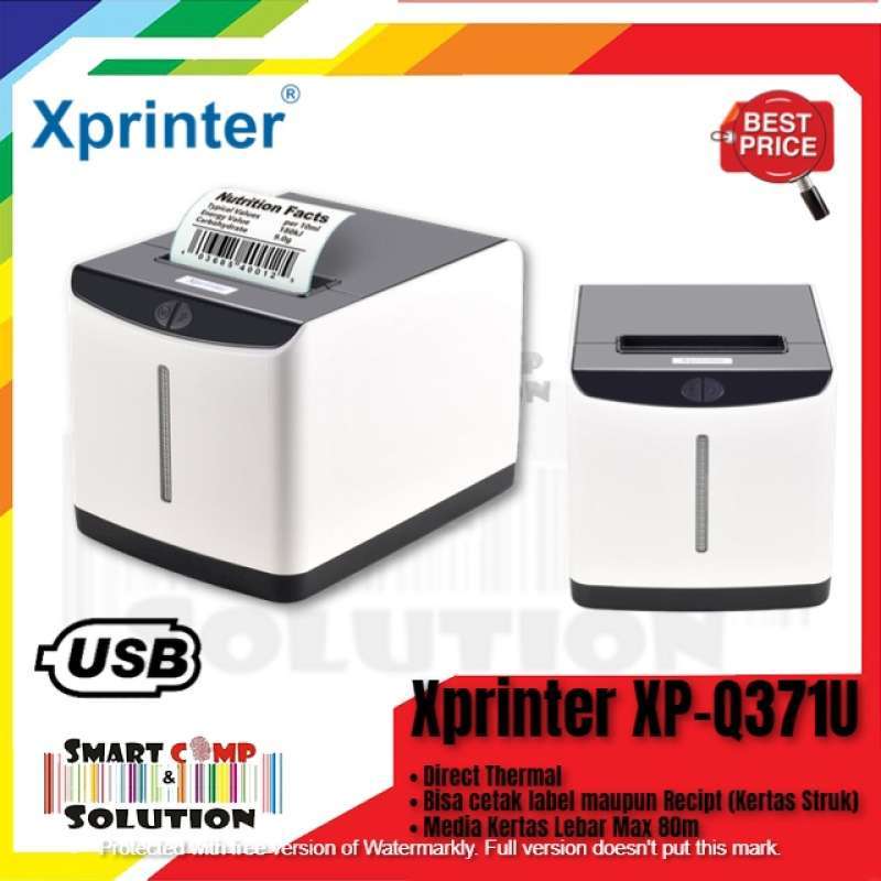 Promo Printer Kasir Label Barcode Thermal 80mm Xprinter Xp-q371u ...