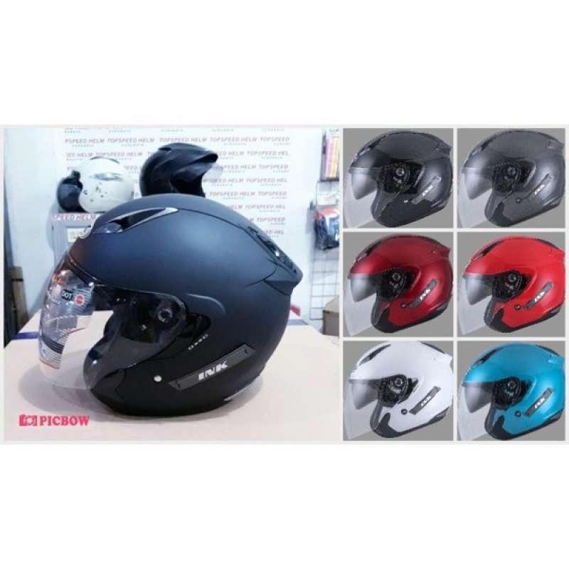 Jual [ Original ] Helm Ink Metro Solid 7 Pilihan Warna Half Face Double ...