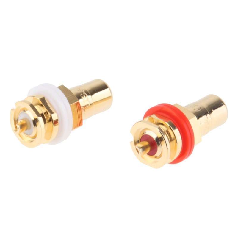 Jual Pair RCA Female Socket Connector Chassis Panel Mount Adapter RCA ...