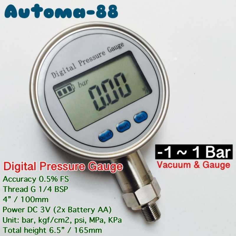 Jual Digital Pressure Vacuum Gauge -100 ~ 100kpa 100 Kpa Vakum -100 Kpa Di Seller Bena Store ...