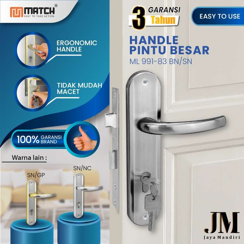 Jual PAKET KOMPLIT Set Kunci Pintu gagang pintu Ukuran Besar Handle Pintu Tinggal Pasang Black ...