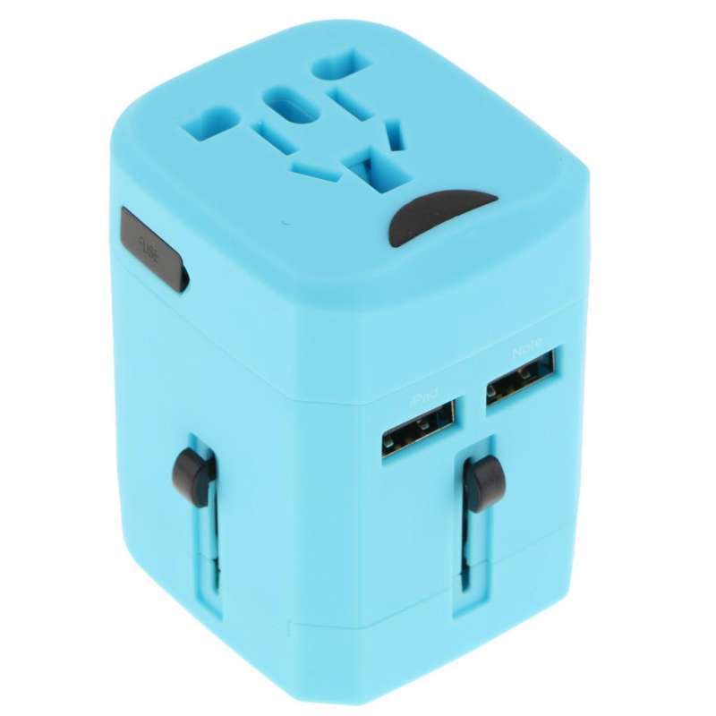 Jual Universal Conversion Socket Dual Usb World Travel Plug Adapter ...
