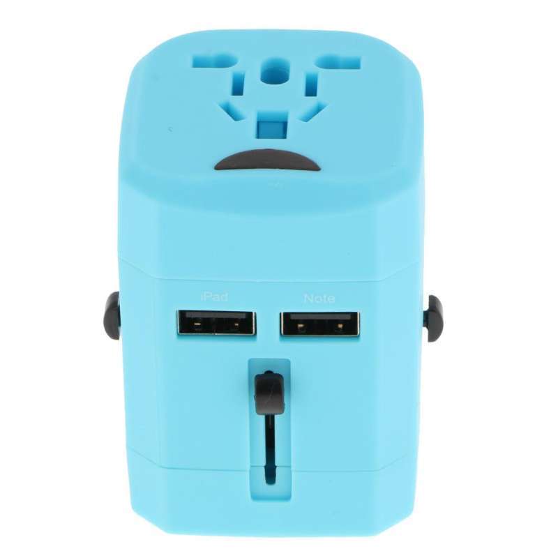 Jual Universal Conversion Socket Dual Usb World Travel Plug Adapter ...