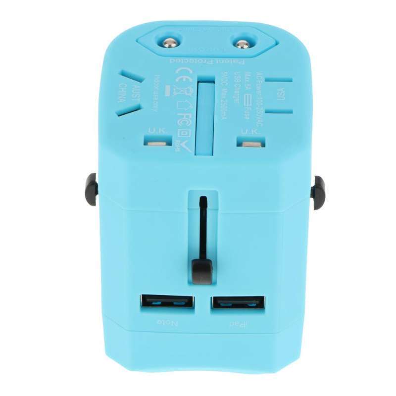 Jual Universal Conversion Socket Dual Usb World Travel Plug Adapter ...