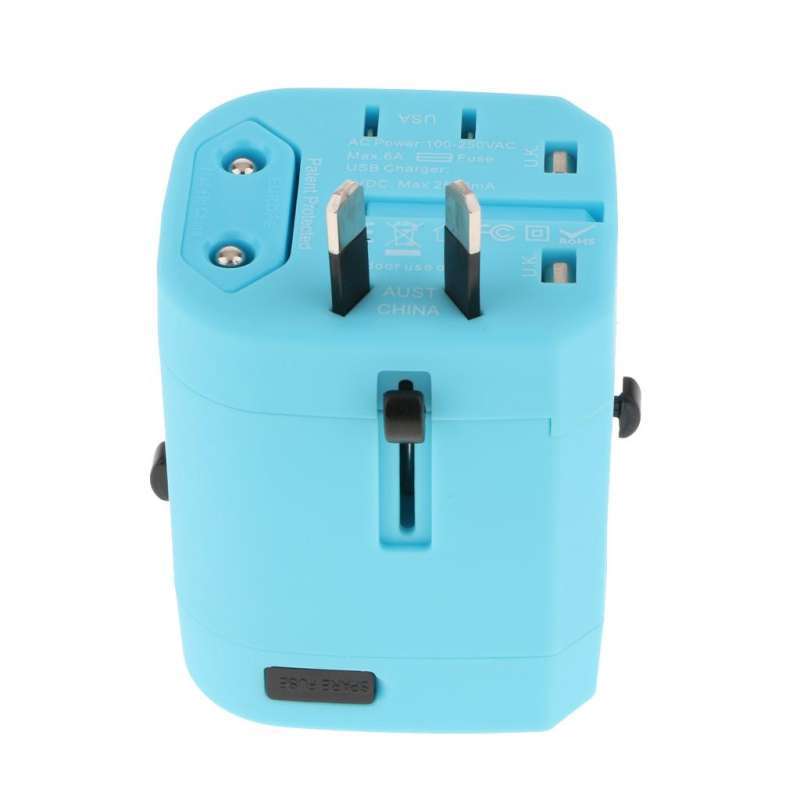 Jual Universal Conversion Socket Dual Usb World Travel Plug Adapter ...