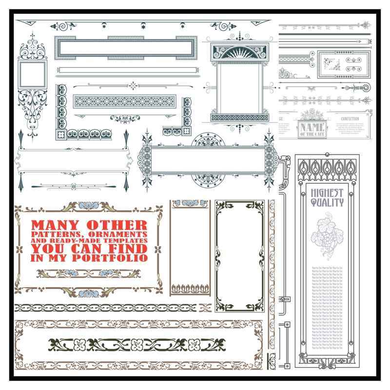 Jual Vintage Decor Frames Set Vector - Coreldraw di Seller DIGITAL ...