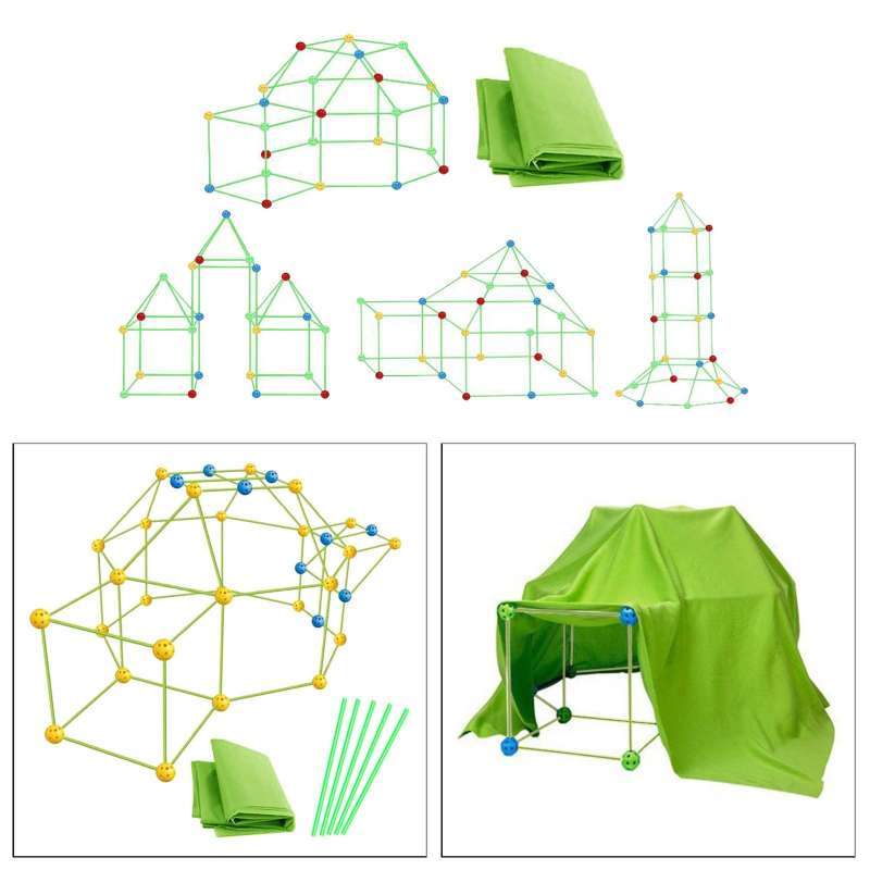Jual 120 Piece Kids Fort Childrens Toy, Kids Fort Building Kit Diy ...