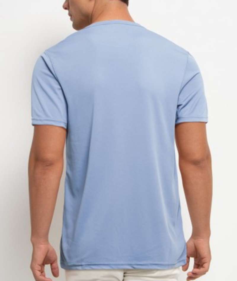 Jual Reebok Men Running Tee. Blue. Kaos Lari Pria Lengan Pendek Di ...