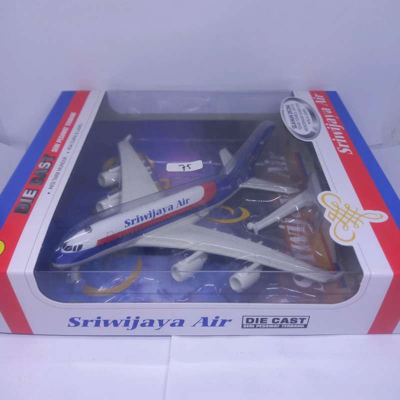 Jual diecast miniatur pesawat terbang sriwijaya air boeing a380 airbus original mainan anak ...