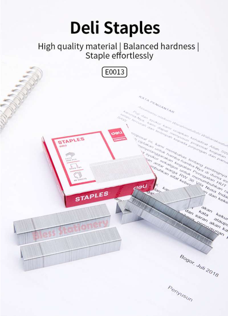 Jual isi staples 23/13 isi stapler DELI Refill staples Refill stapler ...