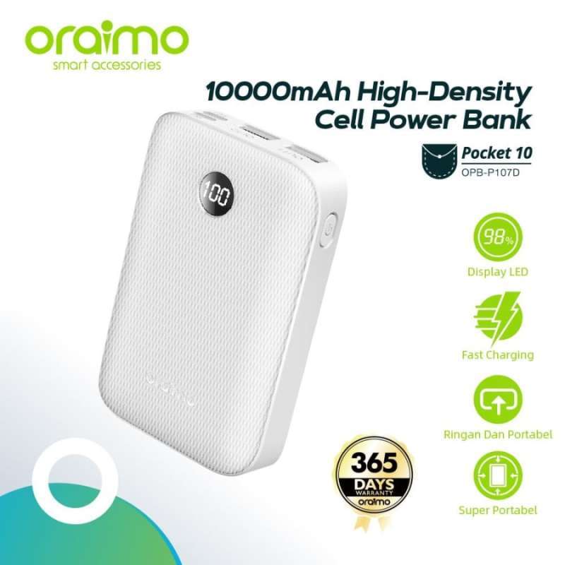 Jual Oraimo Pocket 10 Opb-p107d Powerbank 10000mah Fast Charging ...