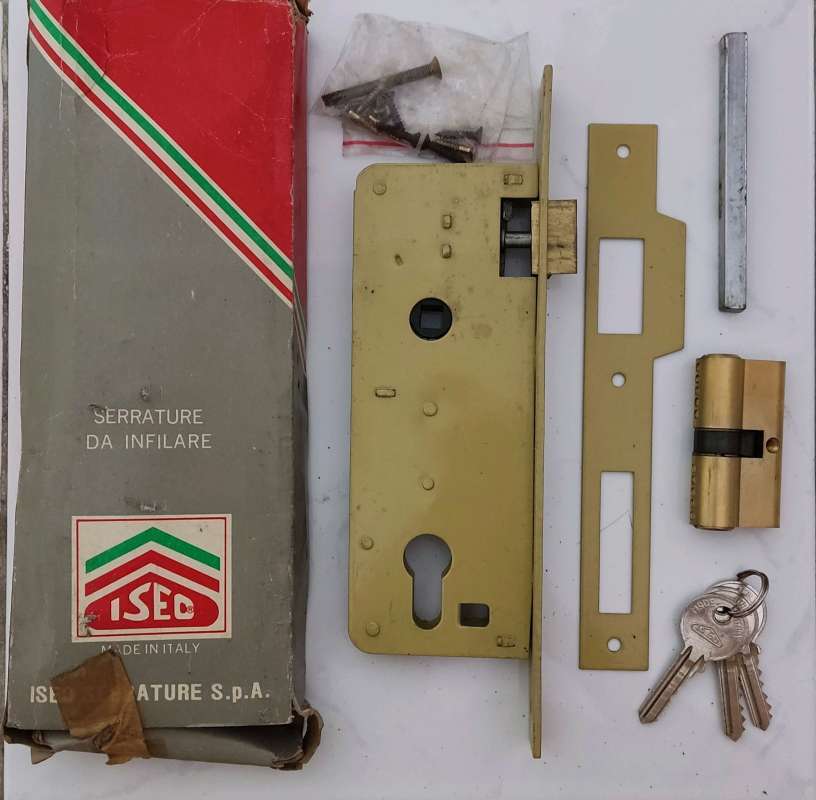 Jual Mortise lock body kunci pintu besar dengan cylinder Kuningan 60 mm ...