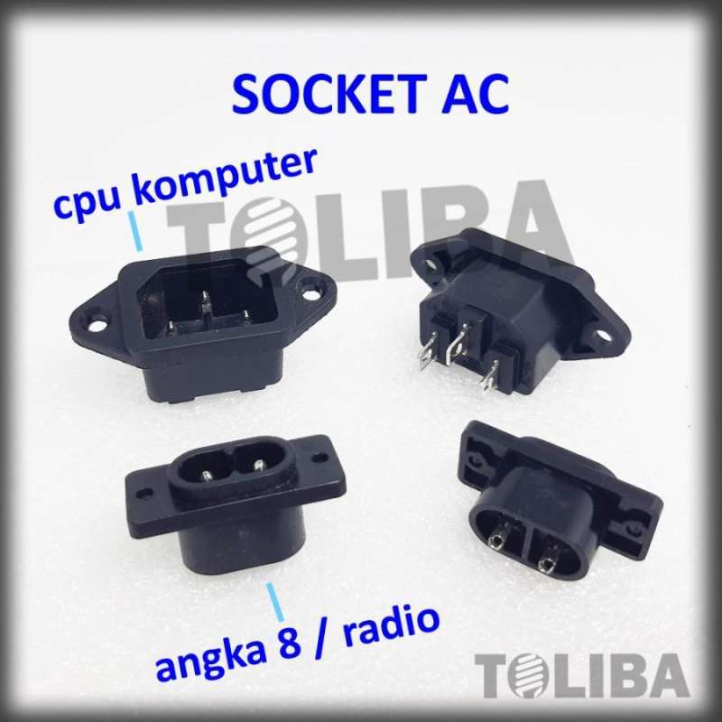 Jual soket socket ac cpu komputer cowo male konektor power soket ac ...
