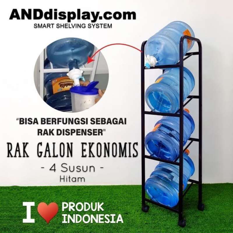 Jual RAK GALON AIR 4 SUSUN HITAM EKONOMIS BERODA di Seller MITRA ABADI ...