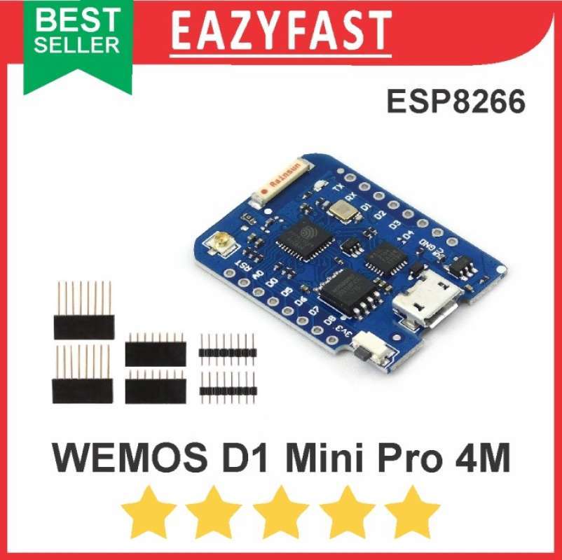 Jual Wemos D1 Mini Pro 4M ESP8266 ESP Wifi Wireless Internet Arduino IoT di Seller Eazyfast ...