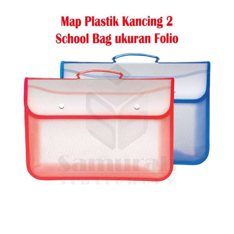 Jual Map Plastik Kancing 2 Jaring Folio/ Zipper School Bag / Map ...