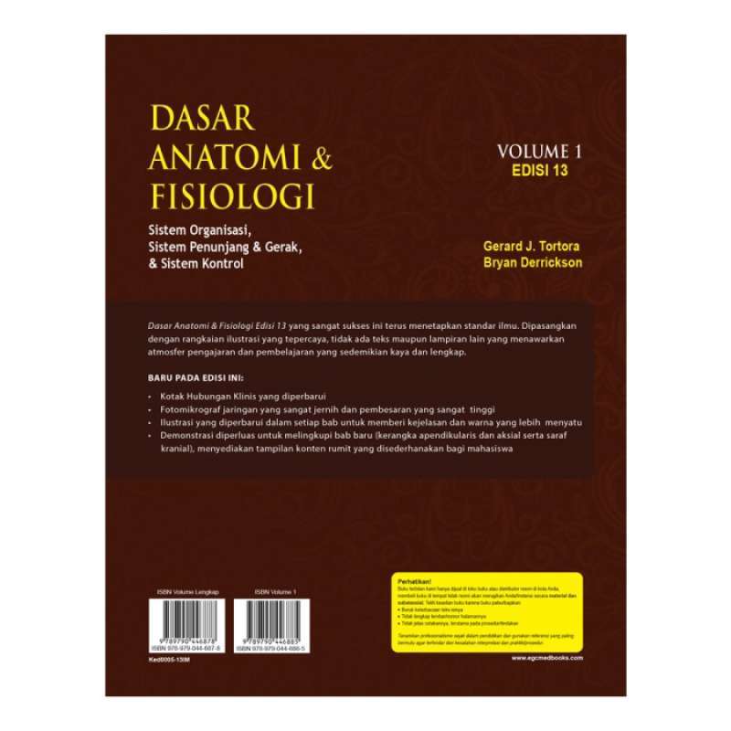 Promo Original Egc Dasar Anatomi & Fisiologi Vol. 1 Edisi 13 Tortora Buku Kedokteran Umum Diskon ...