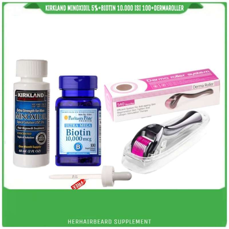 Jual Kirkland Minoxidil 5%+Biotin 10.000 Mcg Isi 100 Softgels+Derma ... Jual Kirkland Minoxidil 5%+Biotin 10.000 Mcg Isi 100 Softgels+Derma ...