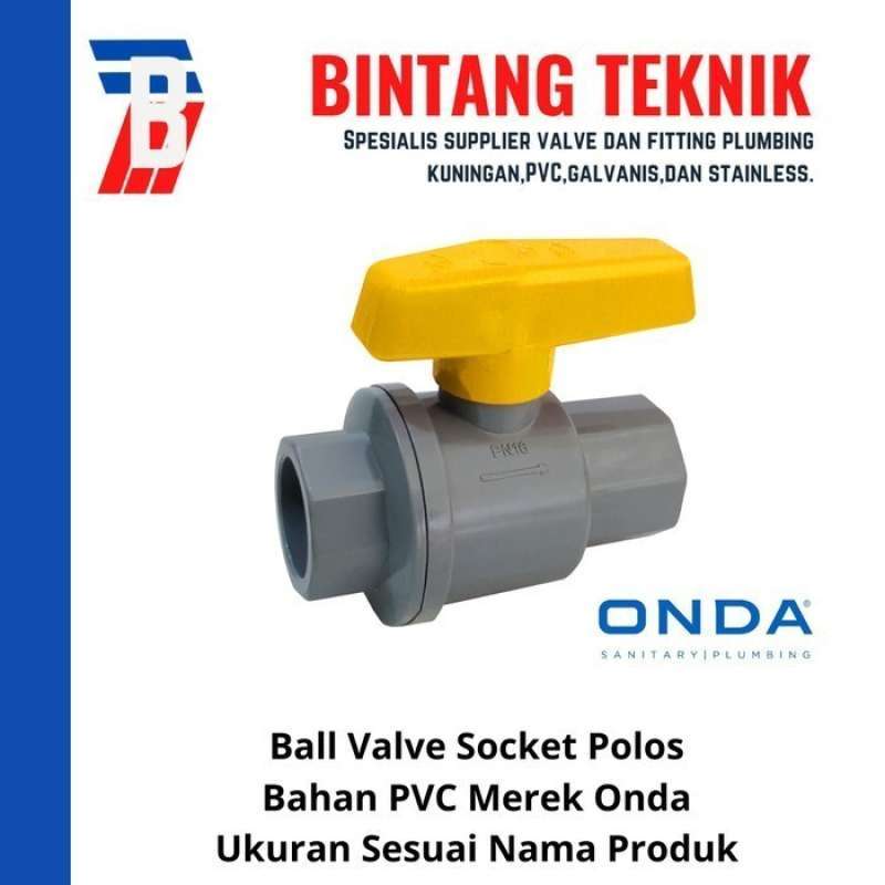 Jual Ball Valve / Stop Kran 3 inch PVC Onda di Seller Toko Bintang ...