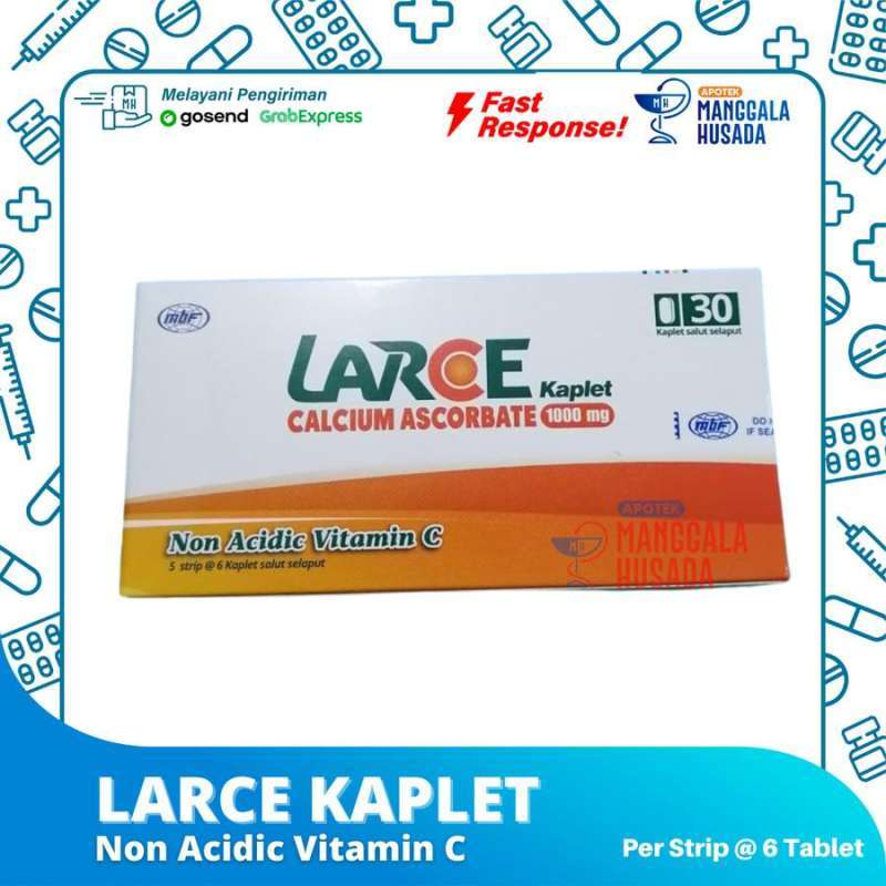 Jual Larce Kaplet Non Acidic Vitamin C Per Strip @ 6 Kaplet Di Seller ...