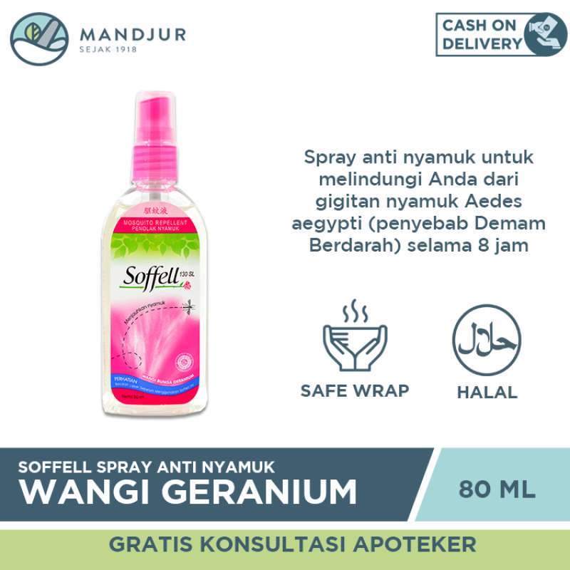 Jual Soffell Spray Wangi Bunga Geranium 80 mL - Cairan Spray Anti ...