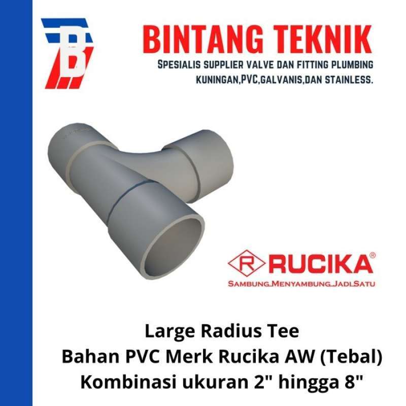 Jual Large Radius Tee Y 8 X 6 Inch Pvc Rucika Aw Di Seller Toko Bintang ...
