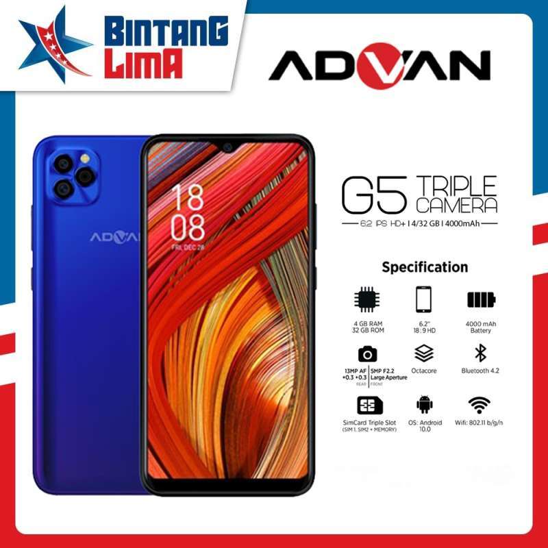 Jual Advan G5 RAM 4/32GB Triple Camera , 4G LTE Battery 4.000 mAh layar ...