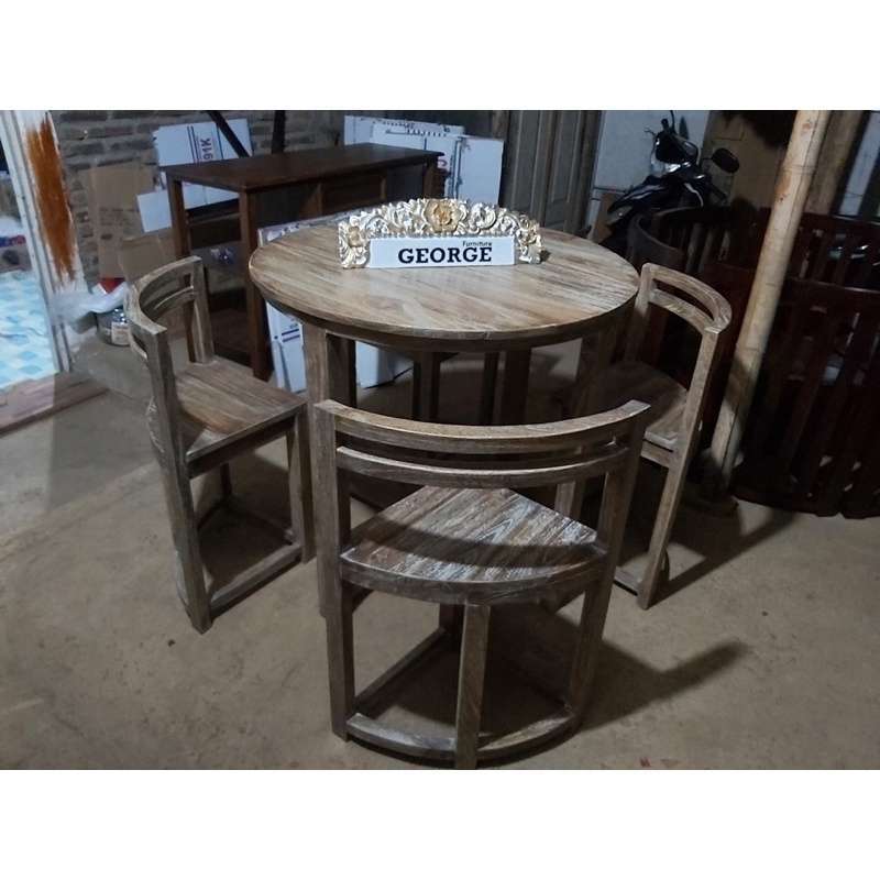 Jual GEORGE | meja makan mini - set meja makan bulat - minimalis 4 ...