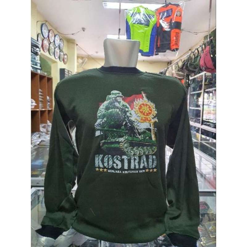 Jual Kaos Bantalan Kostrad besar | Kaos penembak KOSTRAD Hijau lengan ...