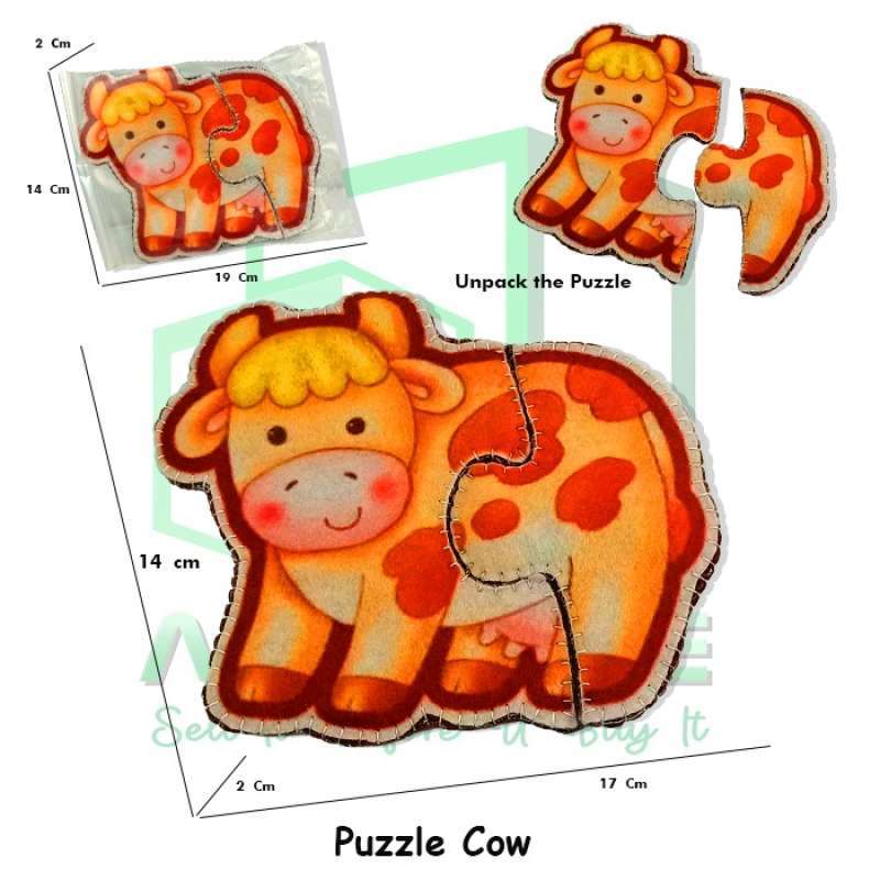 Promo MURAH Puzzle Puzle Pazel Kucing Sapi Jeruk Buah Buahan Hewan ...