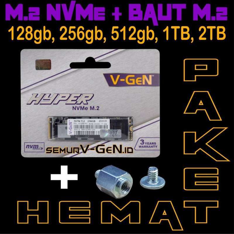 Jual Ssd M.2 Nvme 128gb 256gb 512gb 1tb 2tb V-gen Pcie 3.0 Vgen + Baut ...