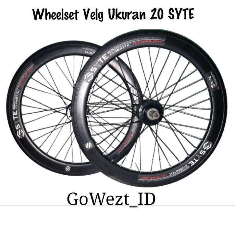 Jual Wheelset Velg Sepasang Sepeda Ukuran 20 SYTE Alloy Hitam ST-D846 ...