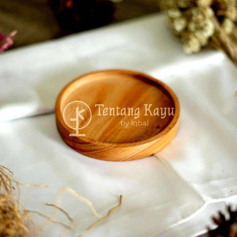 Jual Wooden Coaster Tatakan Gelas Kayu Bulat Alas Gelas Kayu Mahoni di ...