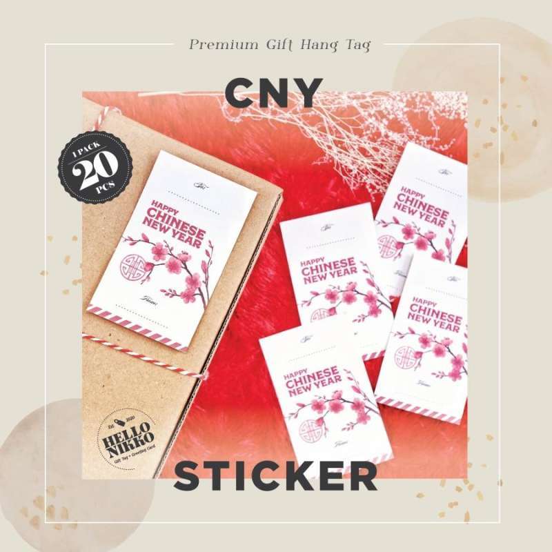 Jual CNY Sticker label pengiriman gift sinchia tag kartu card kado ...
