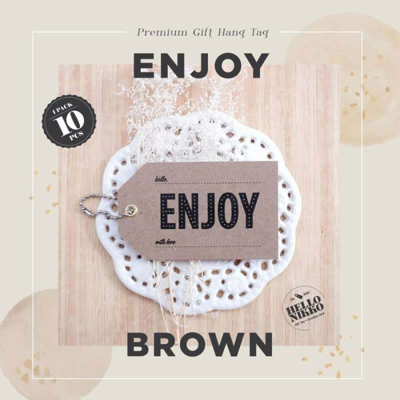 Jual Enjoy Brown Hang Tag kartu ucapan hampers parcel box kardus hadiah ...