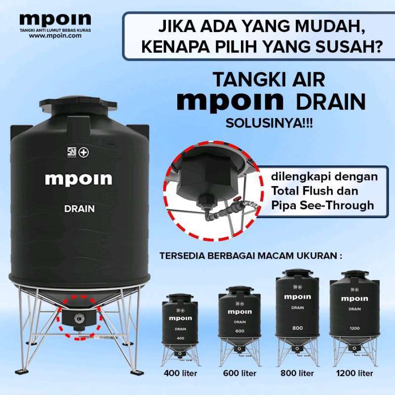 Jual Tandon Air / Toren Air / Tangki Air Mpoin Drain 600 L Invoice Di ...