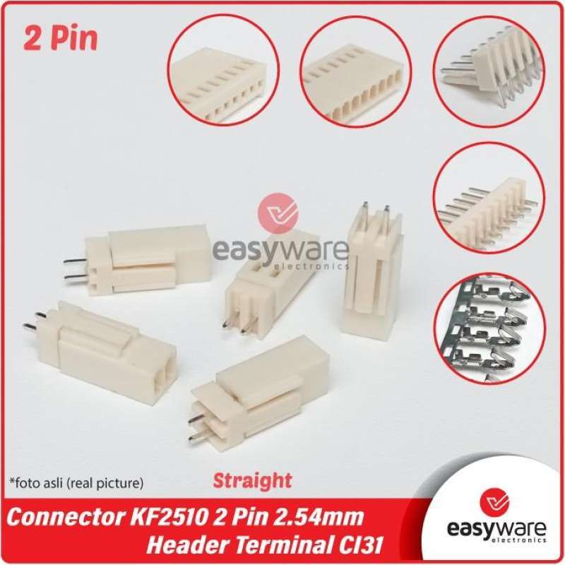 Jual 1 Set Connector Molex Kf2510 2p 2 Pin 2pin 2.54mm Header Terminal Ci31 Di Seller Easyware ...