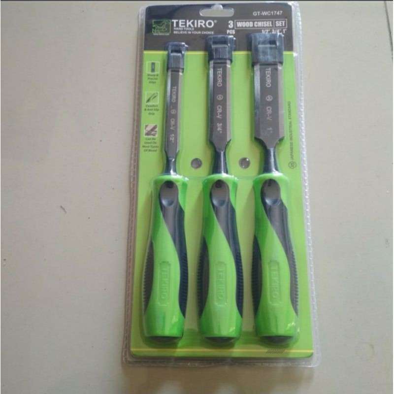 Promo Tekiro WOOD CHISEL SET 3 PCS - 1/2 ,3/4, 1 Inch - TEKIRO PAHAT ...