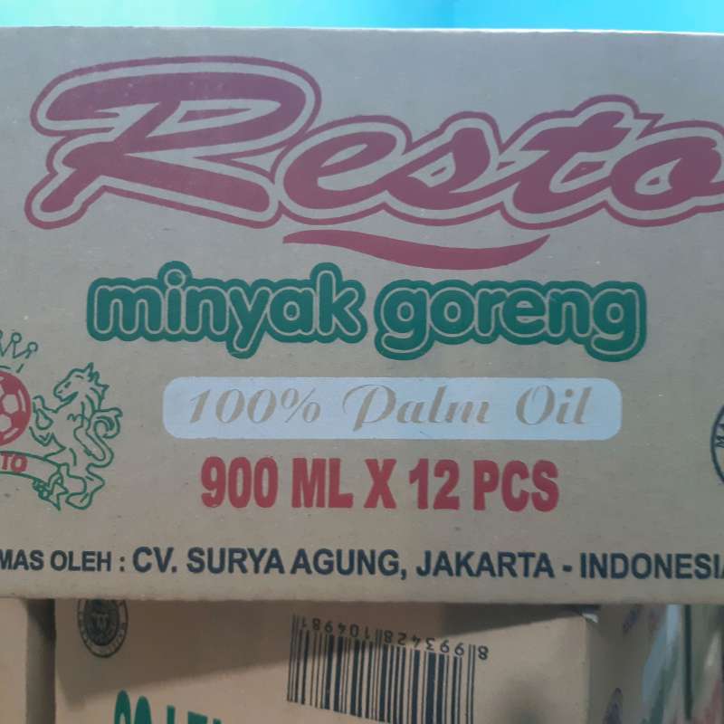 Jual minyak goreng resto 900ml(isi 12pcs) di Seller Toko Rico 1 - Jln ...