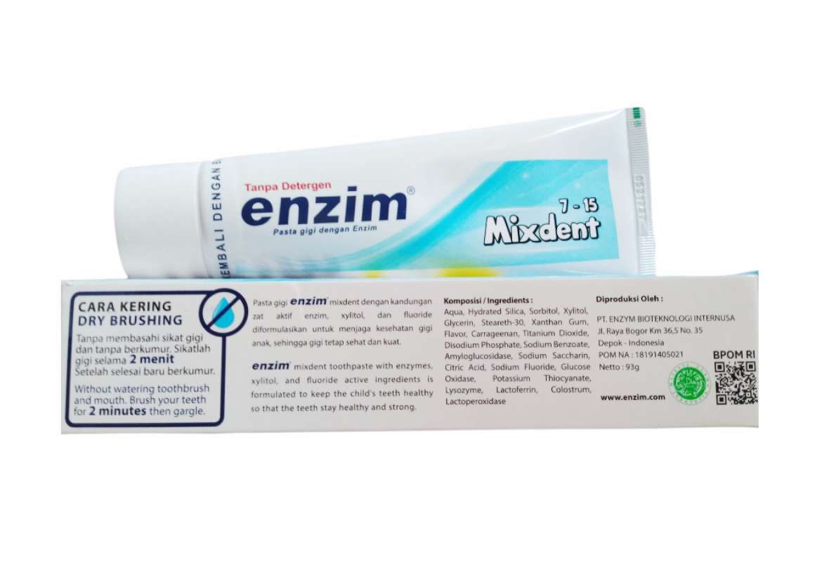 Jual Pasta Gigi Anak Odol Enzim Mixdent 93gr Untuk Usia 7 -15 Tahun Di ...