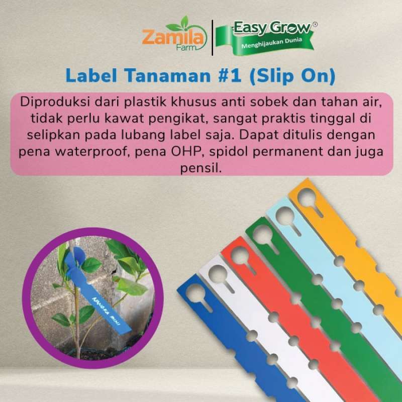 Jual Label Tanaman Slip On #1 Tag Nama Tanaman Easy Grow Isi 50 pcs di ...