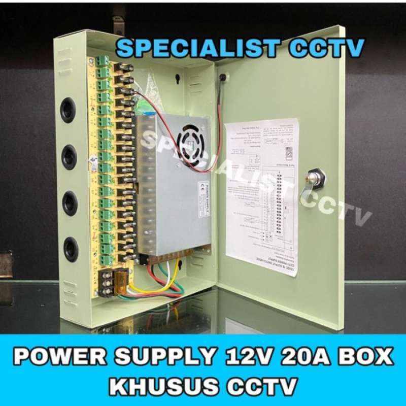 Jual Power Suply Box 12v 20a / Power Supply Box Khusus Cctv 20a Di ...