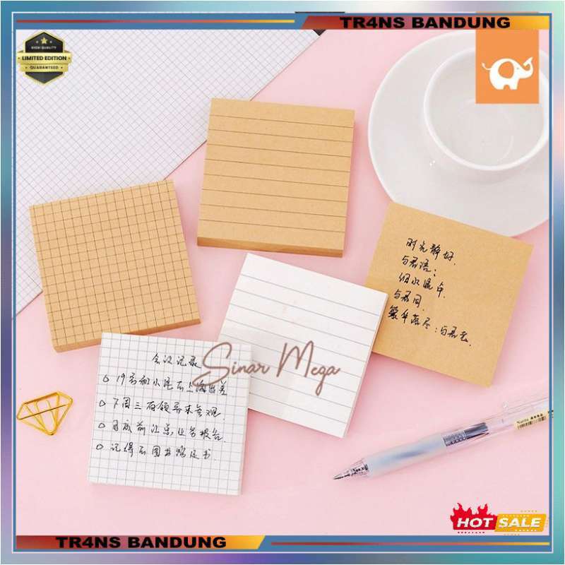 Jual Kraft Or White Paper Mini Memopad Kertas Memo Tempel Sticky Note ...